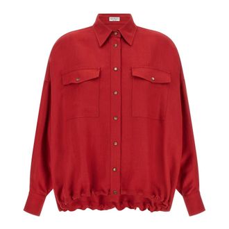 Brunello Cucinelli Damen, Blusen & Hemden, Rot, MGr&ouml;&szlig;e
