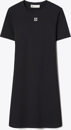 Tory Burch Damen Geripptes T-Shirt-Kleid aus Baumwolle