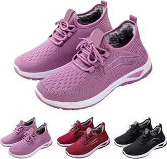 Generic Baskets de marche &agrave; enfiler pour femme - Doublure en polaire &eacute;paisse - Chaudes, confortables et antid&eacute;rapantes - Pour jogging, course &agrave; pied, fitness,