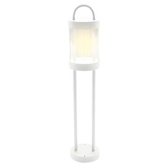 Nowa LED Au&szlig;enleuchte Stehlampe Aluminium Wegeleuchte wei&szlig; Gartenlampe, 8 Watt 855 Lumen warmwei&szlig;, DxH 12,5x65 cm