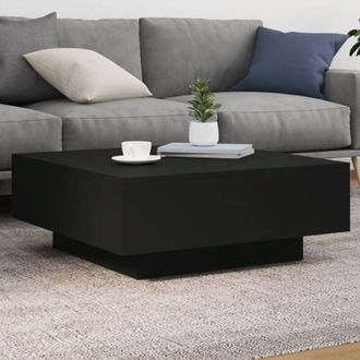 vidaXL Table basse avec lumi&egrave;res led noir 80x80x31 cm - Vidaxl