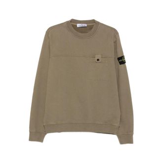 Stone Island Rundhals-Sweatshirt mit aufgesetzter Tasche - - Sweatshirts & Hoodies - Herren - Gr&uuml;n - 2XL