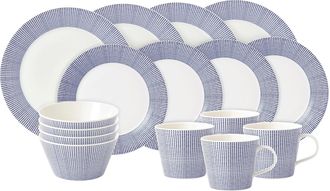 Royal Doulton Pacific Geschirr-Set, blaue Punkte, 16-teilig
