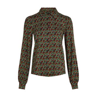 King Louie Femme, Blouses et Chemises, Multicolore, Taille: 38 FR Blouse Maisie Jersey Manches Longues