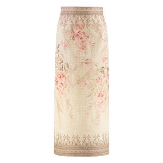 Zimmermann Femme, Jupes, Multicolore, Taille: 38 FR Jupe Longue &agrave; Fente Arri&egrave;re