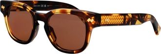 Bottega Veneta Eckige Sonnenbrille aus Acetat - - Accessories - unisex - Braun - 48 MM