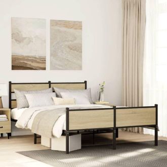 vidaXL Cadre de lit sans matelas ch&ecirc;ne sonoma 140x190 cm Vidaxl
