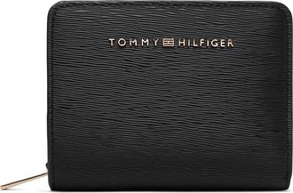 Tommy Hilfiger Geldb&ouml;rse Tommy Hilfiger Th Modern Med Za W/Flap AW0AW18932 Schwarz