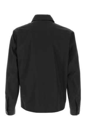 Ten c Mens Black Nylon Blend Bonded Shirt 999 Exterior: Cotton Camicie