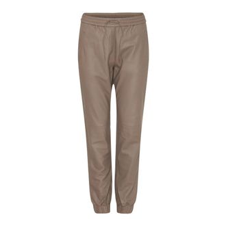 Notyz Leather Jogger Pants Skind 11153 - - Trousers - Damen - Beige - 3XL