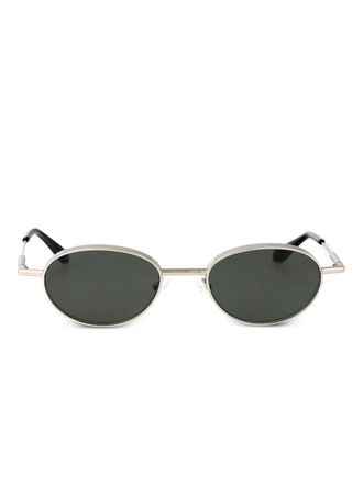 Alexander McQueen Eyewear Sonnenbrille mit ovalem Gestell - Silber