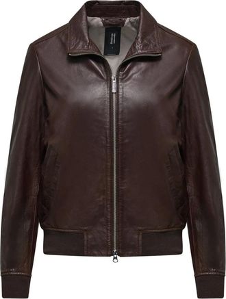 Bomboogie Femme, Vestes, Brun, Taille: 40 FR Blouson Aviateur en Cuir