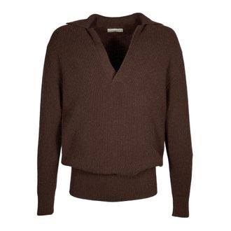 Laneus Femme, Pulls, Brun, Taille: 34 FR V-neck Knit