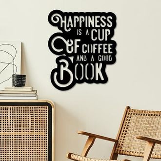 Hanah Home Stylish Black Decorative Metal Wall Accessory, 38 x 44 cm | 100% Metal, 1.5 mm Thickness | Lightweight (0.94 kg) | Perfect for Modern Home Decor