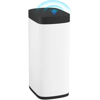 HOMCOM Poubelle de cuisine automatique - HOMCOM - 50L - fonctionne sur piles - sans bac int&eacute;rieur - m&eacute;tal et ABS - 26,5x35,5x68cm - cr&egrave;me