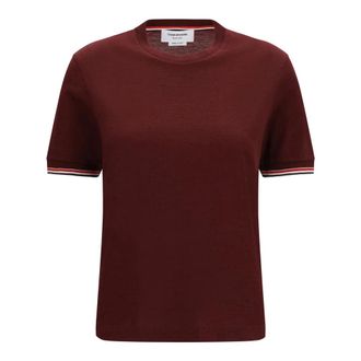 Thom Browne Wollmischungs-T-Shirt - - Tops - Damen - Rot - XS
