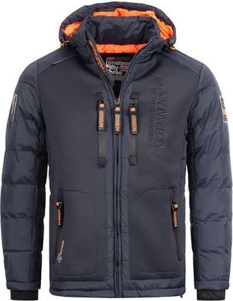 Geographical Norway IMS Production Veste dhiver matelassée à capuche pour homme - Veste chaude doublée anorak S-7XL Outdoor SKI Snowboard Veste à capuche pour hiver/autom