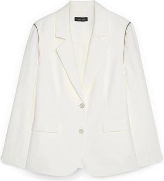 Fiorella Rubino Femme, Vestes, Blanc, Taille: 54 FR Blazer 2-en-1 avec Manches Amovibles