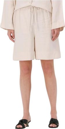 Selected Slflena High Waist Shorts - - Shorts - Damen - Beige - S