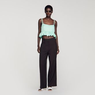 Sandro Florales Jacquardtop mit Volants