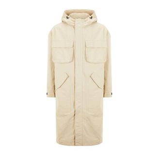 Saison 1865 Langer Parka in gemischter Baumwolle - Beige