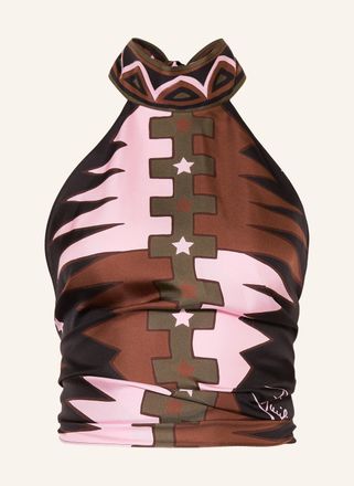 Pucci Neckholder-Top Aus Seide gruen