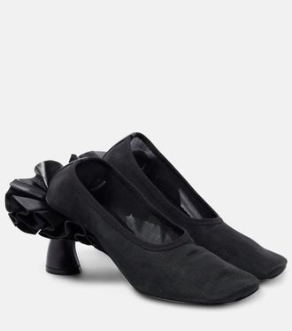 Dries Van Noten Escarpins en tulle et cuir