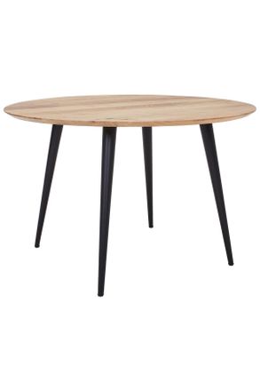 Livetastic Esstisch, Schwarz, Akazie, Holz, Akazie, vollmassiv, Holz, rund, konisch, 120x76x120 cm, Esszimmer, Tische, Esstische, Esstische rund