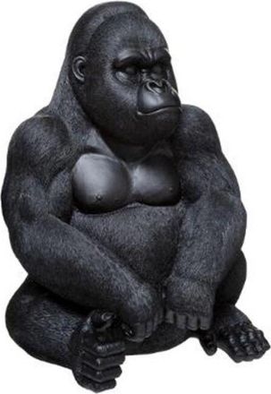 Atmosphera Statue D&eacute;co Gorille Assis 46cm Noir