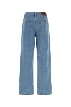 Dries Van Noten Mens Denim Pine Den Jeans Lightblue Exterior: Cotton Pantaloni Trousers