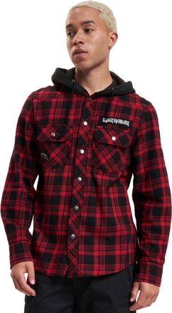 Brandit Maiden Check Shirt Hooded EDDI, Farbe: Dark red+b, Größe: XXL