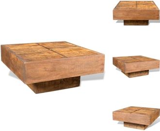 vidaXL Couchtisch Braun Quadratisch Massivholz Mango - Couchtisch - Holzm&ouml;bel - Mangoholz - Wohnzimmerschmuck - Vintage Stil