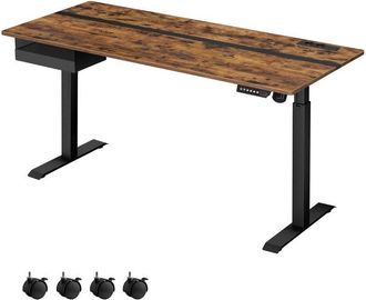 Vasagle Vasagle - Bureau Électrique Réglable en Hauteur, Bureau Assis-Debout, Multiprise, Tiroir, 70 x 160 cm, Réglable en Continu, Fonction Mémoire de 4