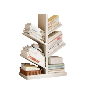 Generic Baumf&ouml;rmiges B&uuml;cherregal, vertikales Standlagerregal, hohes und schmales Eckb&uuml;cherregal, geeignet for Wohnzimmer und Heimb&uuml;ros(Color 3,5-Tier)