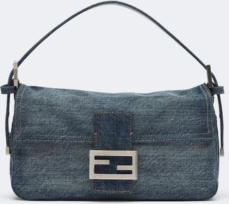 Fendi Sac port&eacute; &eacute;paule Baguette 26424 Small en denim