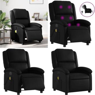 vidaXL Massagesessel Elektrisch Schwarz Kunstleder - Massage Stuhl - Relaxsessel - Elektrischer Sessel - Fernsehsessel - Bequeme Lounge - Home & Living