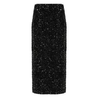 Vince Paillettenbesetzter Samt-Bleistiftrock - - Skirts - Damen - Schwarzk - S