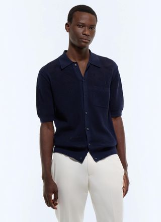 Fursac Polo ajour&eacute; en maille fine de coton - Taille XXL - Homme