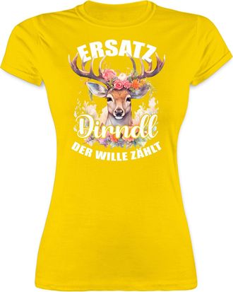 Shirtracer Shirt Damen - Kompatibel mit Oktoberfest - Dirndl Ersatz - Der Wille z&auml;hlt - L - Gelb - Tshirt Tracht w&auml;sche trachtenshirt bayrische Hirsch t-Shirt Di