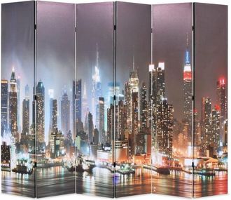 vidaXL Cloison de séparation pliable 228 x 170 cm New York la nuit Vidaxl