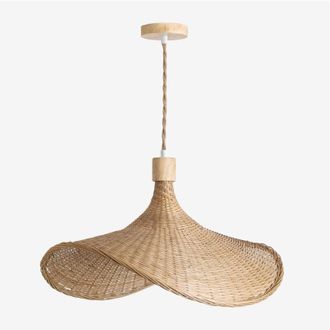 Sklum Sklum - Plafonnier en bambou Chaifer naturel 55 x 45 cm