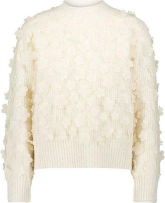 Zero Strickpullover Damen mit 3 D Bl&uuml;ten (1-tlg) weiteres Detail