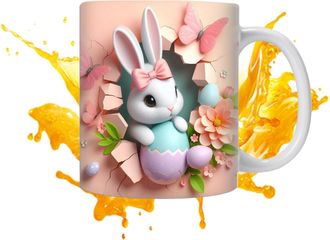 Generic Osterkaffeebecher - 350ml Auslaufdicht Lustige Schreibtischdekoration | Osterbecher Kaninchen Wasserbecher - F&uuml;r Tee Milch Wasser Getr&auml;nke Home Schlaf