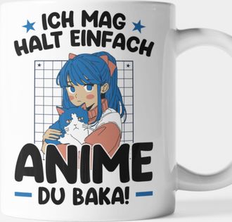 Generic Anime Tasse Anime Merch Geschenk Japan Comic Kinder Animation Kawaii Cosplay Merchandise - ich mag halt einfach Anime du Baka! Kaffeebecher
