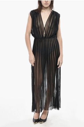 Valisere Pleated See-Through Tulle Dress size 42