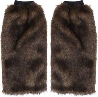 NUOBESTY Gu&ecirc;tres Fausse Et Accessoires De Mode Peluche Marron Parfaits Pour Hiver Et