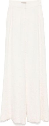Elie Saab Bestickte Schlaghose - Nude