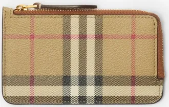 Burberry Porte-cartes zipp&eacute; Check