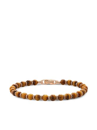 David Yurman 18kt Spiritual Bead Rotgoldarmband mit Diamanten und Tigeraugen - Rosa