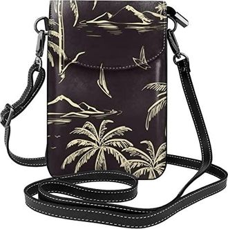 IUBBKI Palm Tree Cell Phone Purse - Small Crossbody Leather Wallet Women Shoulder Straps Bag Carry Card Cosmetics